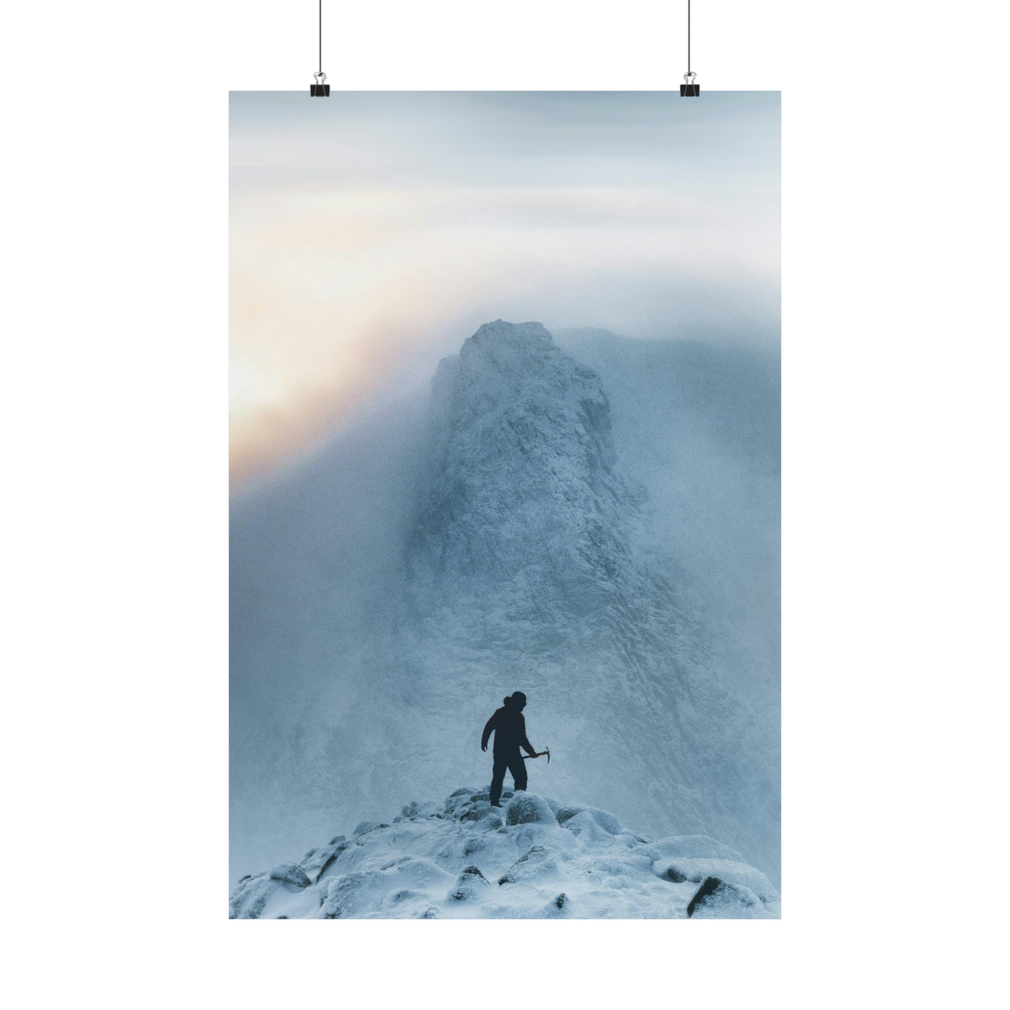 Ice Pick Hike Matte Vertical Posters, Winter, Ice, Snow, Winter, Fog ...