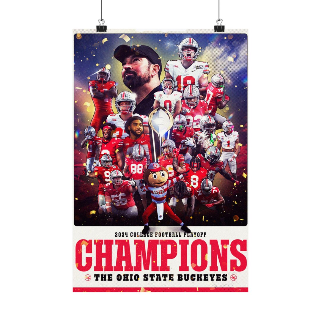 Ohio State Buckeyes Champions Vertical Poster, Wall Art, Sports Decor ...
