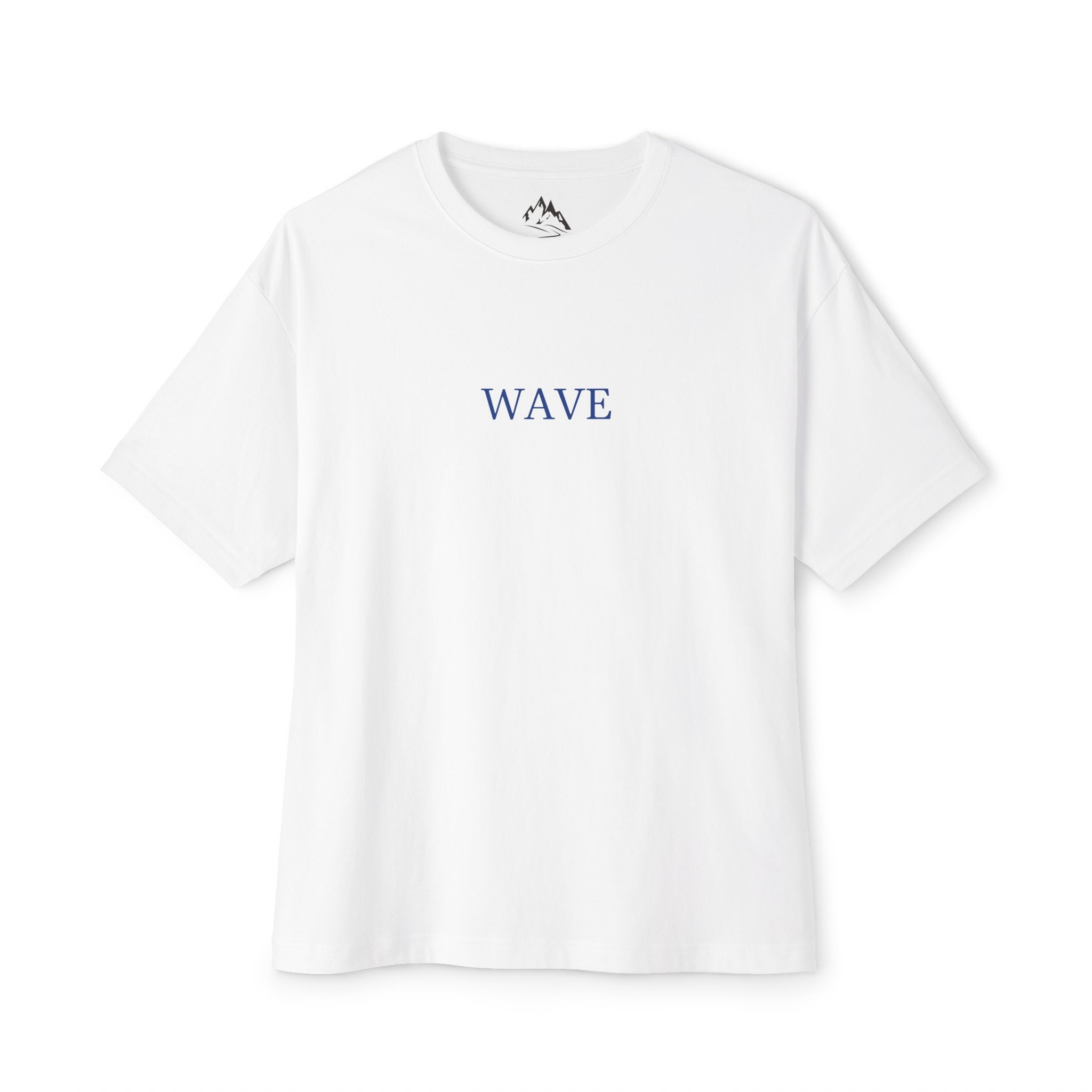 WAVE Unisex Oversized Boxy Tee, T Shirt, Minimal, Baggy, White, Blue ...