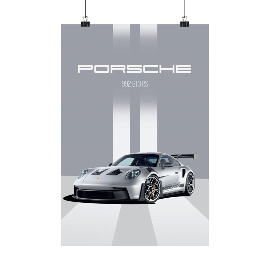 Porsche 992 GT3 RS Posters for Car Enthusiasts, Porsche Decor, Art ...