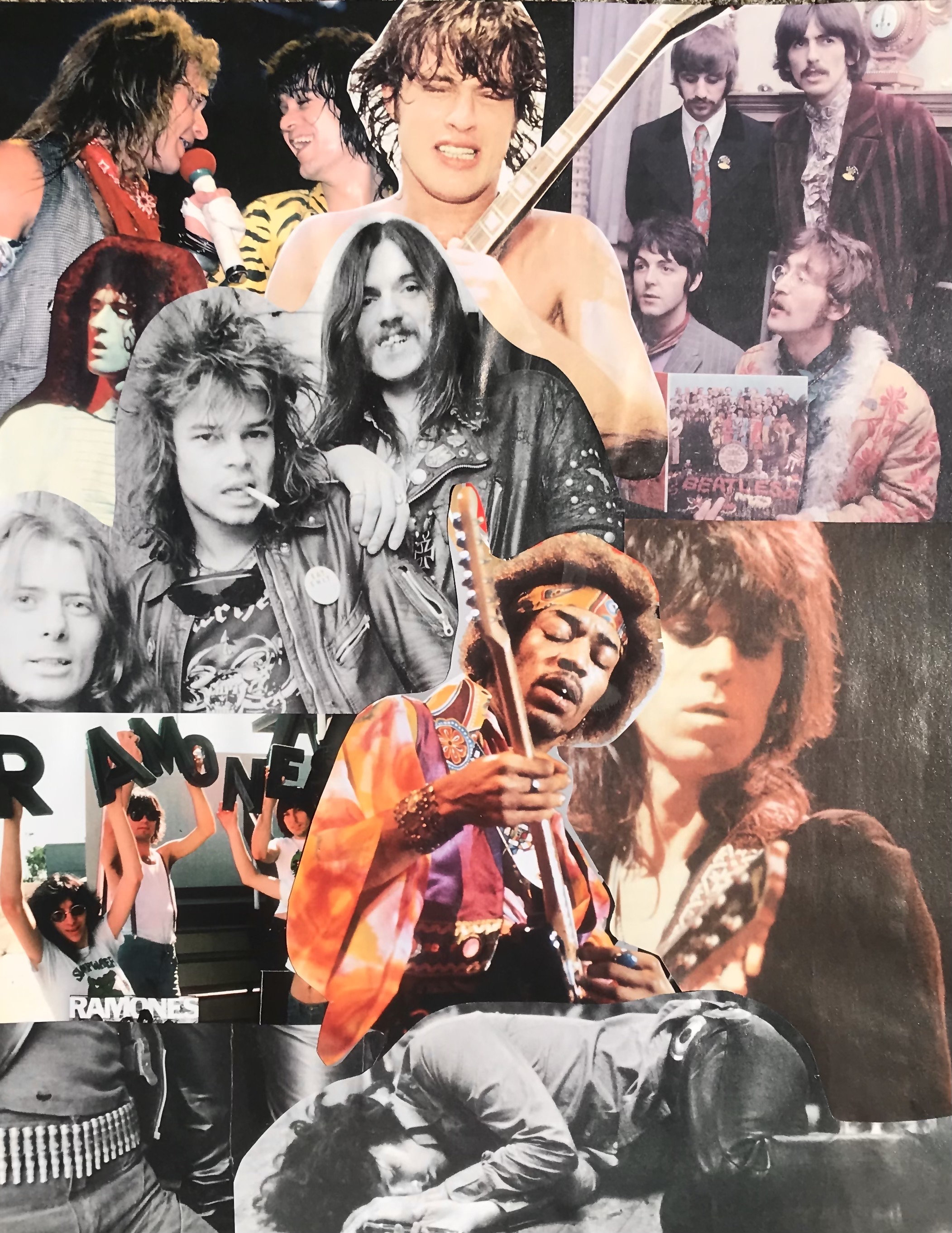 60s 70s 80s Rock N Roll Collage Print - Etsy