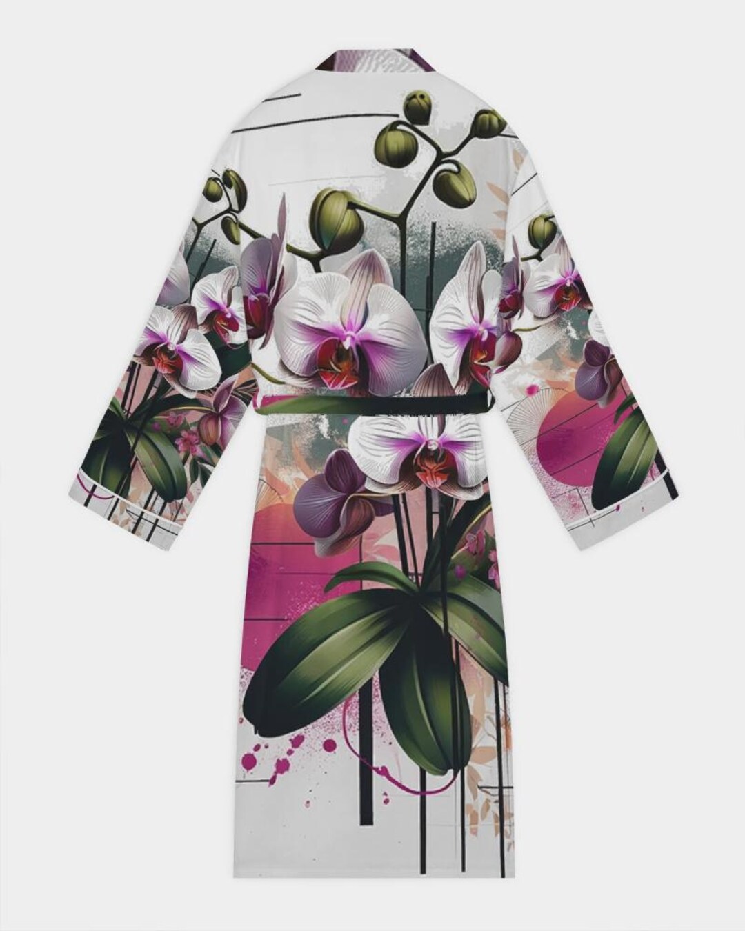 Women’s Satin Robe Orchid Splendor Vibrant Botanical - Etsy
