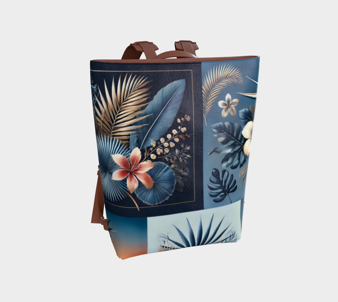 Exotic Flora Luxe Vegan Leather Backpack - Etsy