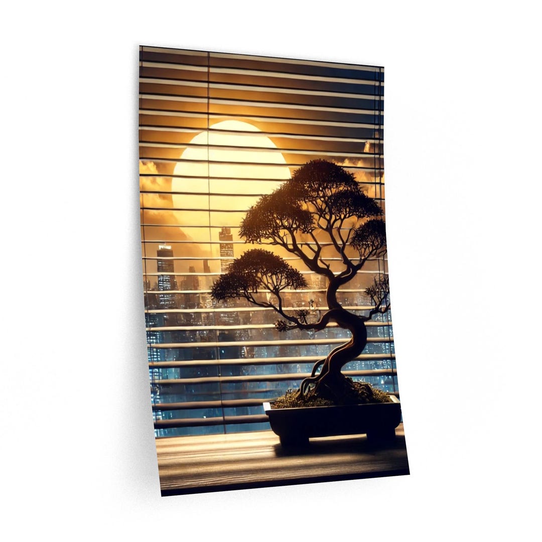 Wall Decals Surreal Bonsai Cityscape Art Urban Sunset Reflection - Etsy