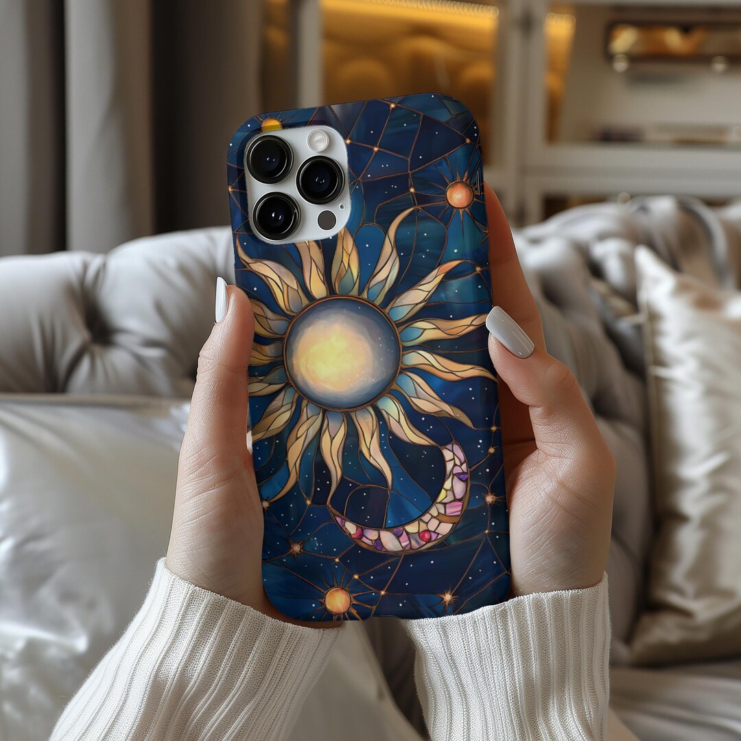 Faux Stain Glass Starry Night Sky Phone Case, 3D Celestial Stained ...