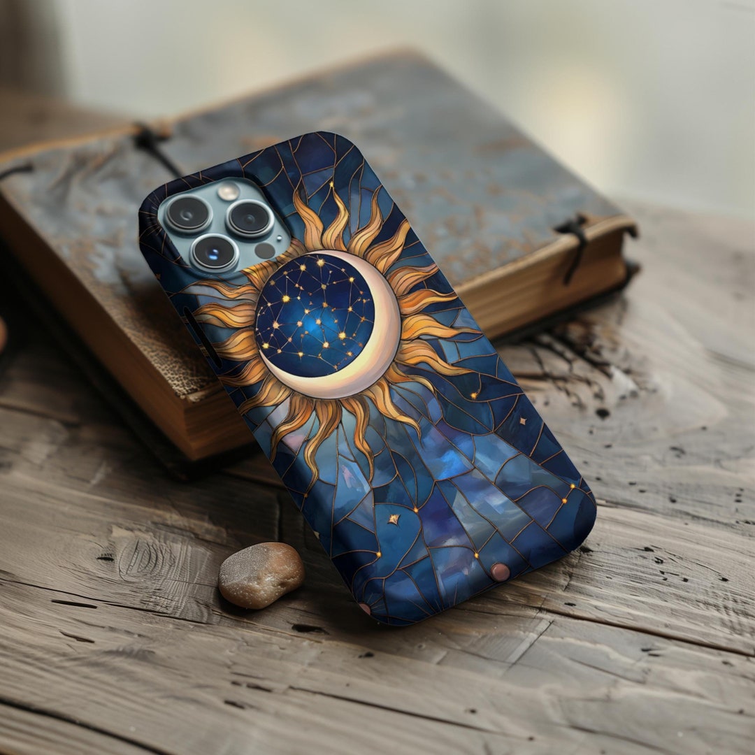 Faux Stain Glass Starry Night Sky Phone Case, 3D Celestial Stained ...