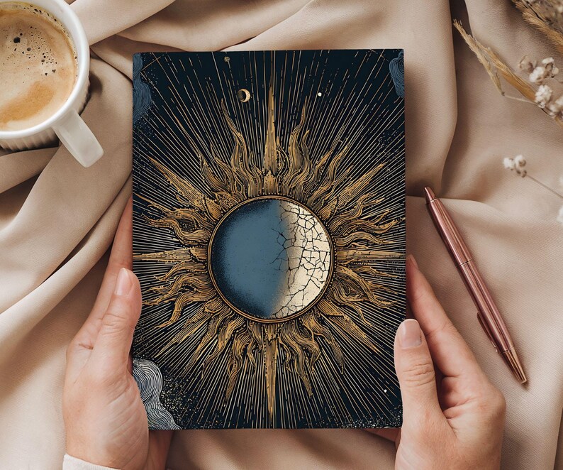 Celestial Sun & Moon Journal: Blue and Gold Astrology Notebook ...