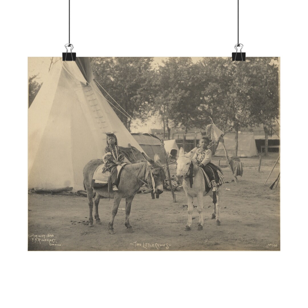 1898 'two Little Crows' Native American Children Print by Muhr ...
