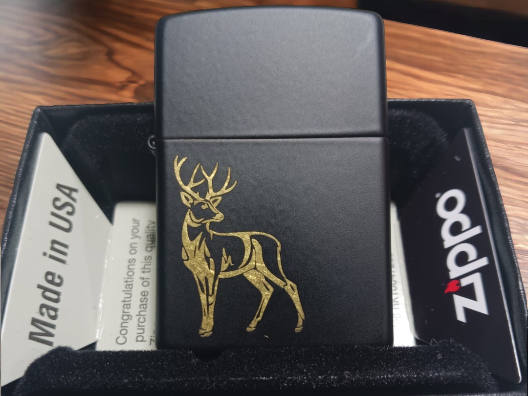 Zippo Lighter With Custom Deer Engraving - Etsy