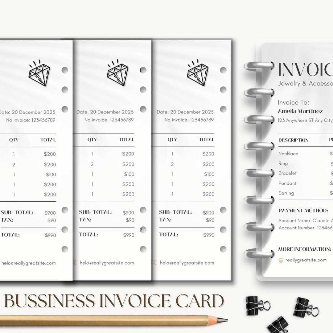 Minimalist Jewelry Store Invoice, Business Receipt, Order Receipt ...