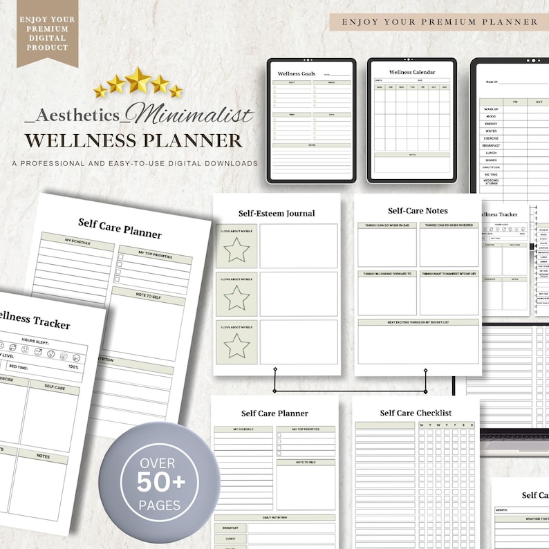 Wellness Planner, Daily Health Journal, Self-care Organizer, Habit ...