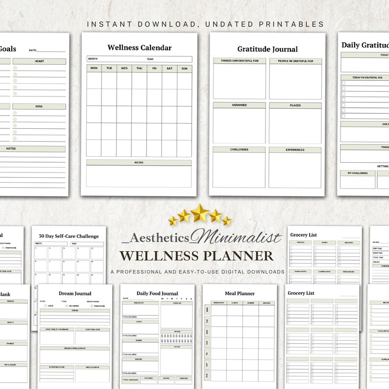 Wellness Planner, Daily Health Journal, Self-care Organizer, Habit ...