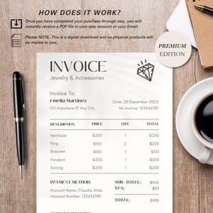 Minimalist Jewelry Store Invoice, Business Receipt, Order Receipt ...