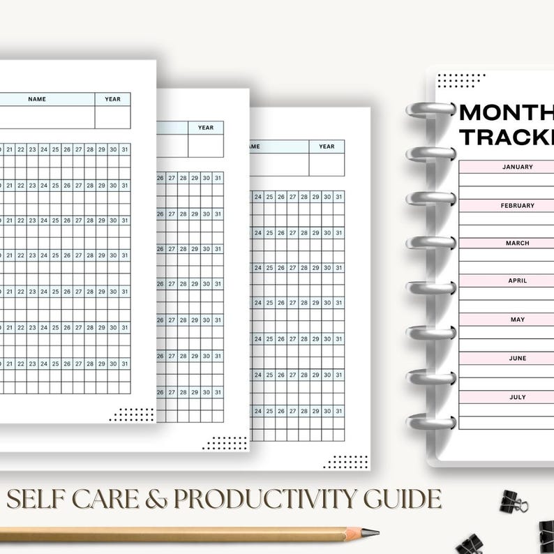 Monthly Habit Tracker Journal, Habit Planner, Goal Tracker, Wellness ...