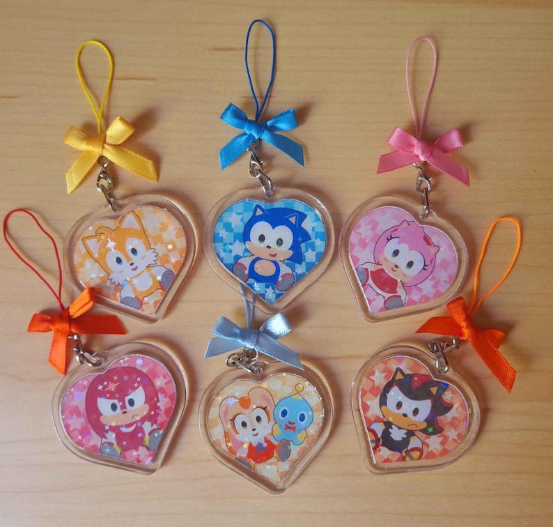 Sonic the Hedgehog - Holographic Chibi Keychains - Gaming Gift Boys ...