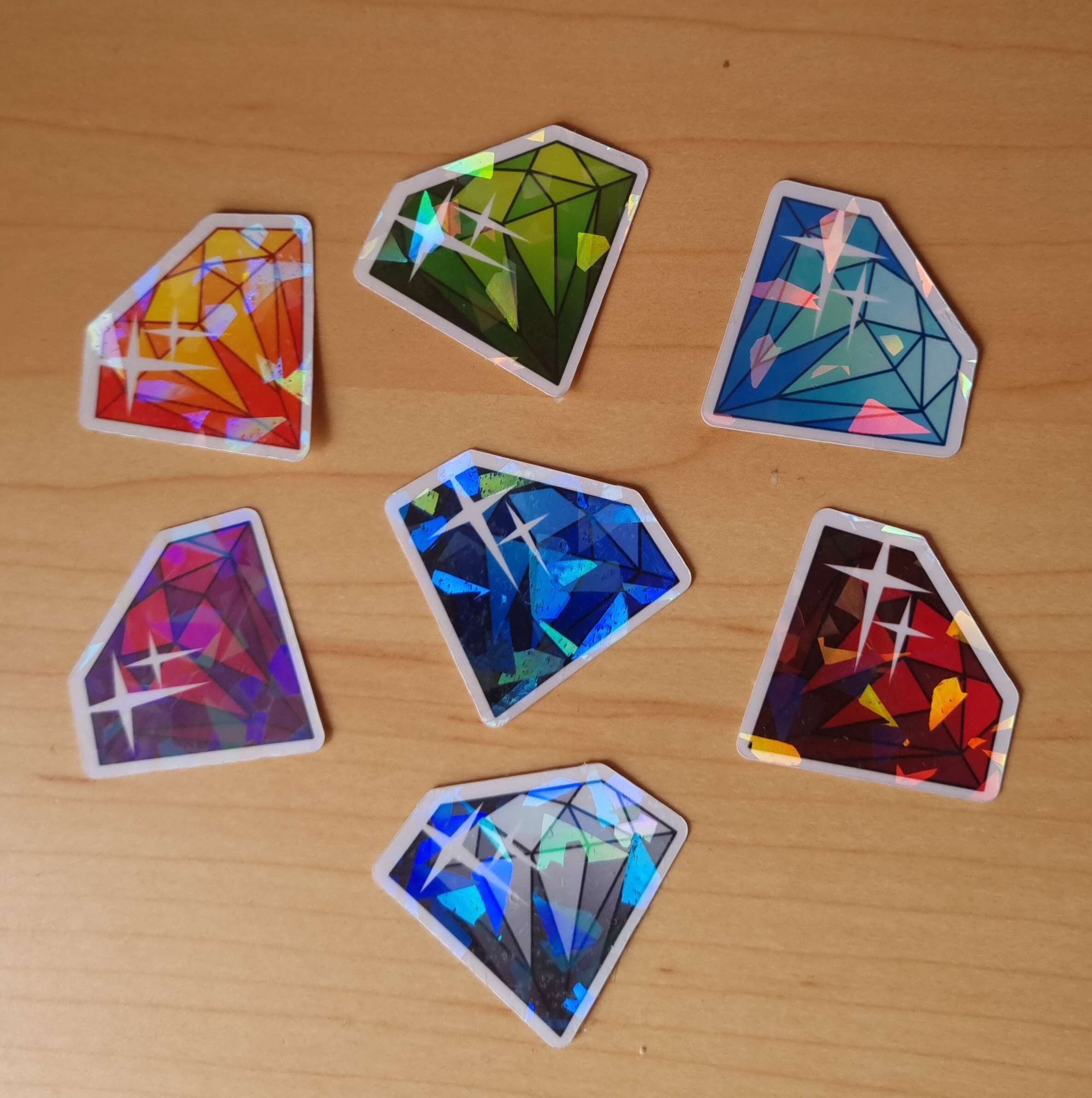 Sonic the Hedgehog - 7 Chaos Emerald Holographic Vinyl Stickers - Cool ...