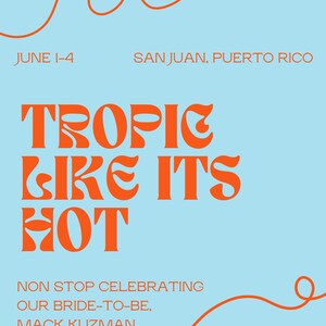 Tropic Like Its Hot Bachelorette Invitation and Itinerary Template - Etsy