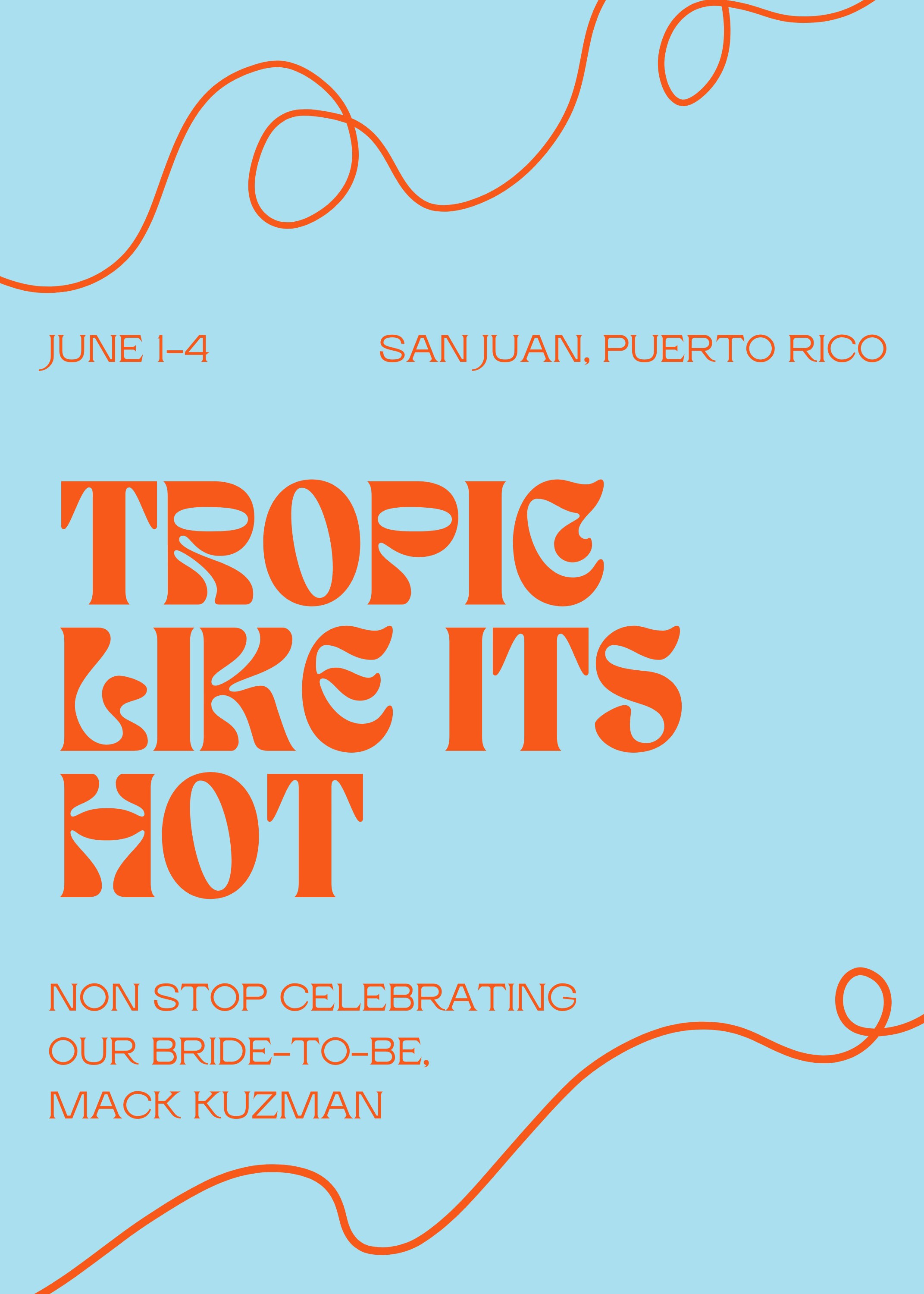 Tropic Like Its Hot Bachelorette Invitation and Itinerary Template - Etsy