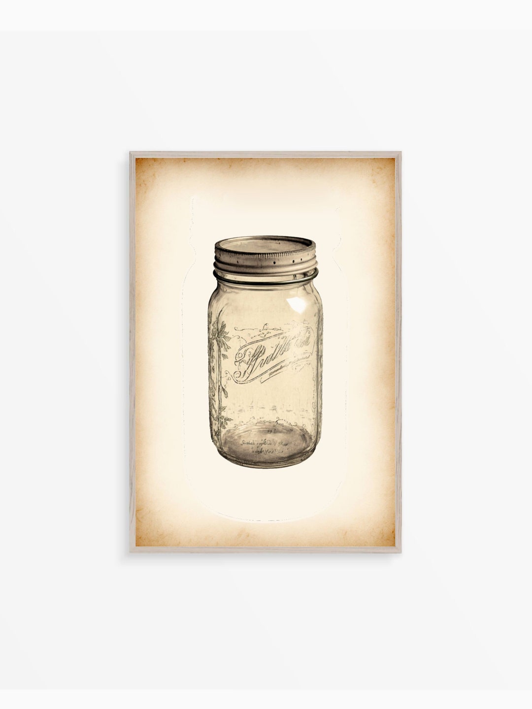 Antique Glass Jar, Farmhouse Decor, Rustic Home Decor, Affordable Art ...