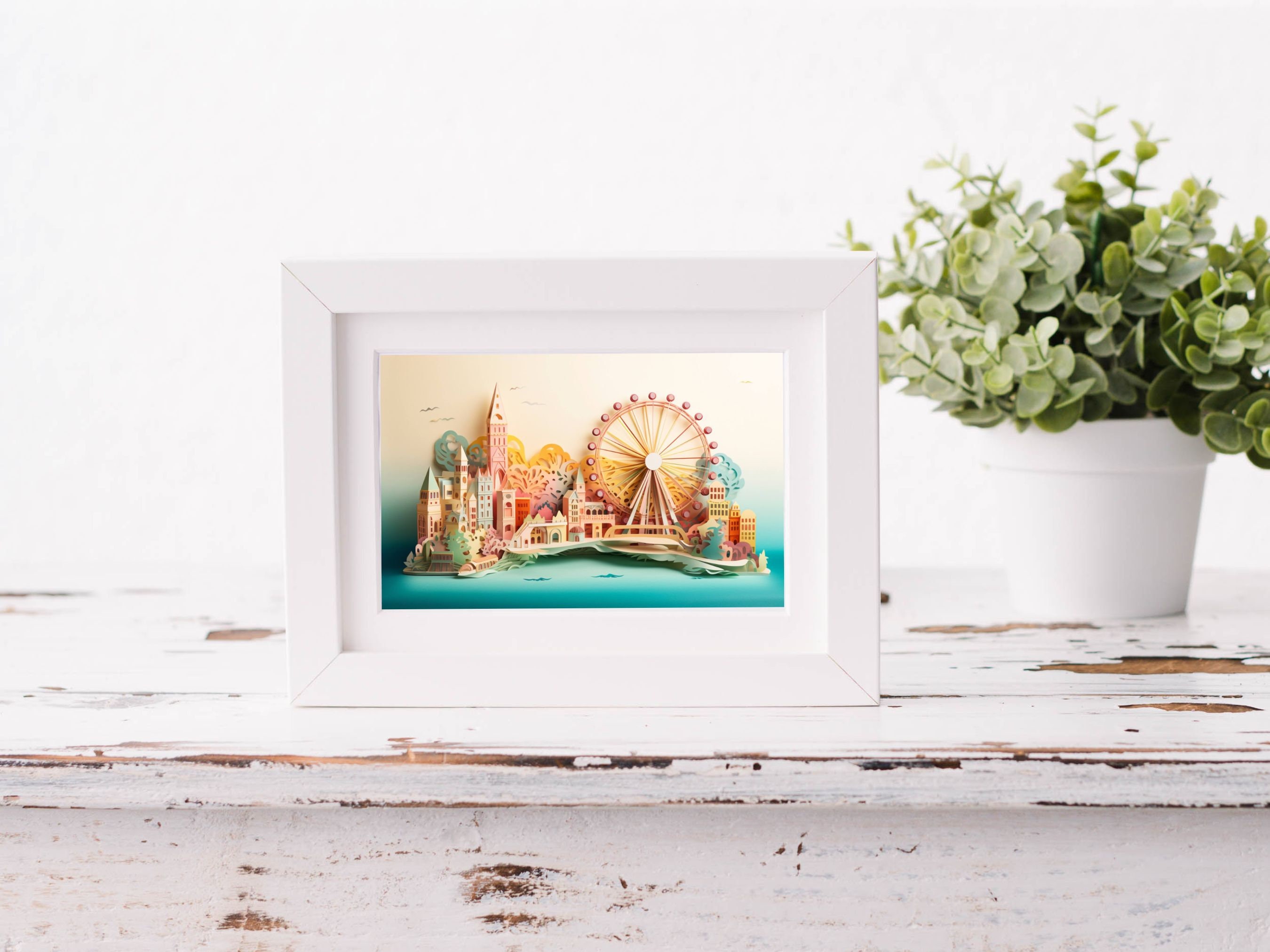Carnival Wall Art Kirigami Landscape, Nature Lover Gift, Tropical Decor ...