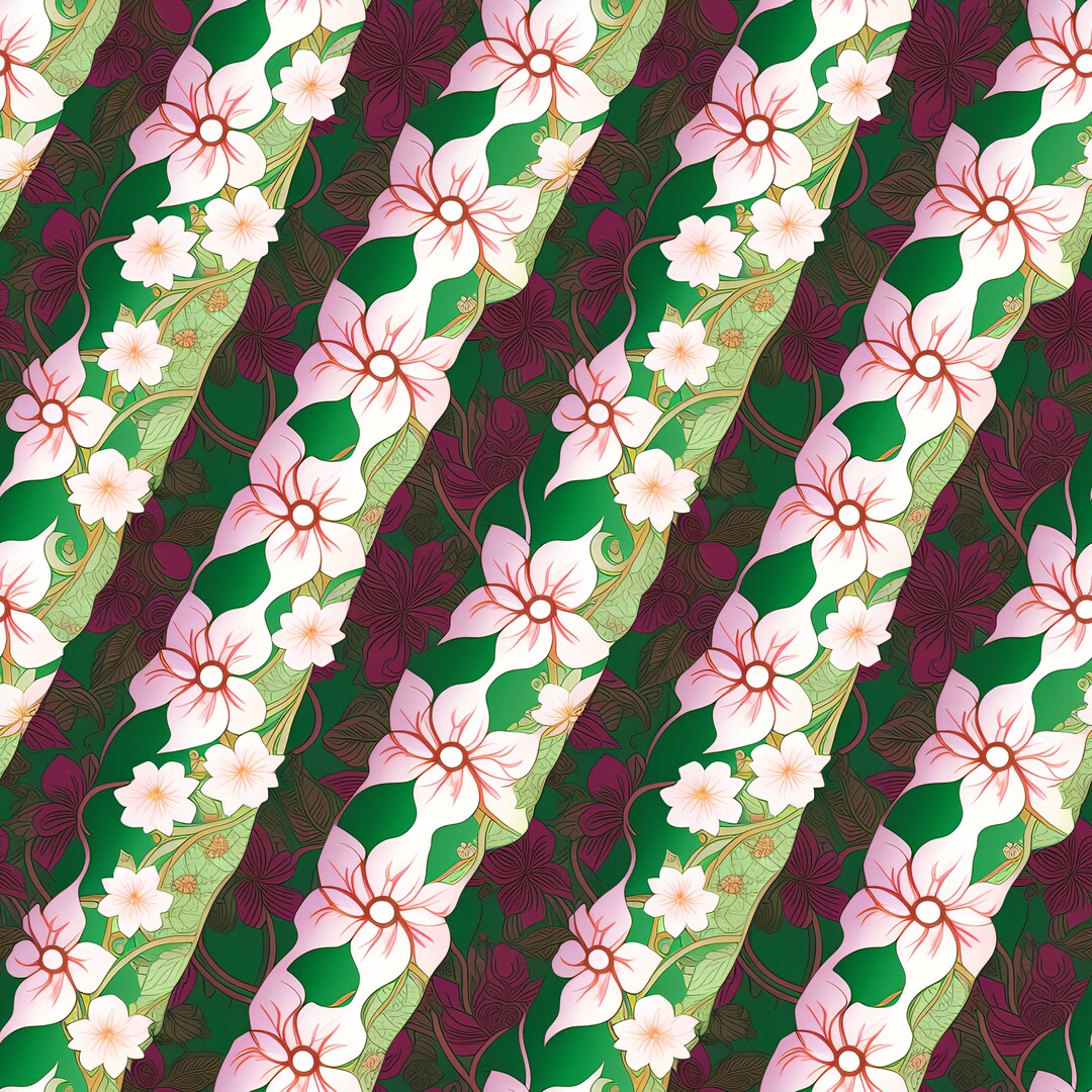 Diagonal Harmony: Seamless Floral Pattern With Alternating Light Pink ...