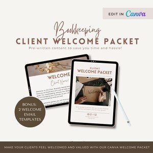 Bookkeeping Client Welcome Packet Template Canva Template - Etsy