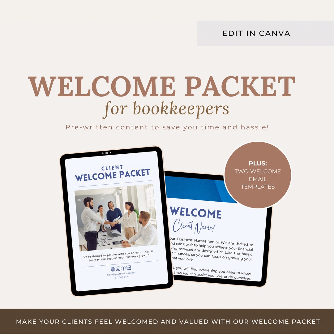 Blue Bookkeeping Client Welcome Packet Template | Canva Template | New ...