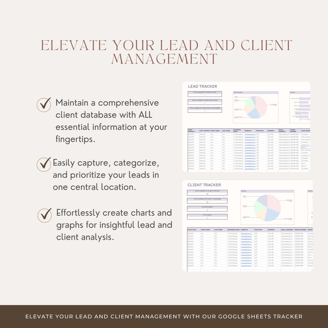 Client Tracker Spreadsheet | Lead Tracker Spreadsheet | Google Sheets ...