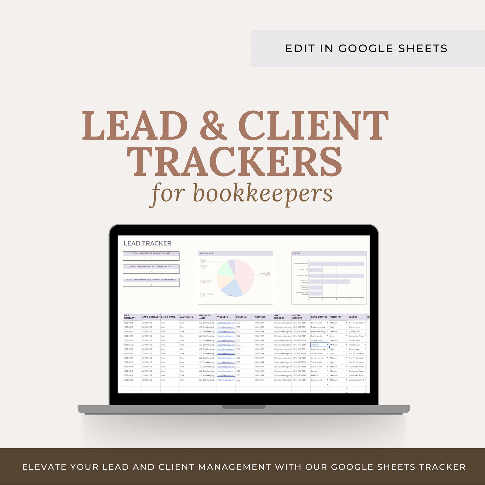 Client Tracker Spreadsheet | Lead Tracker Spreadsheet | Google Sheets ...