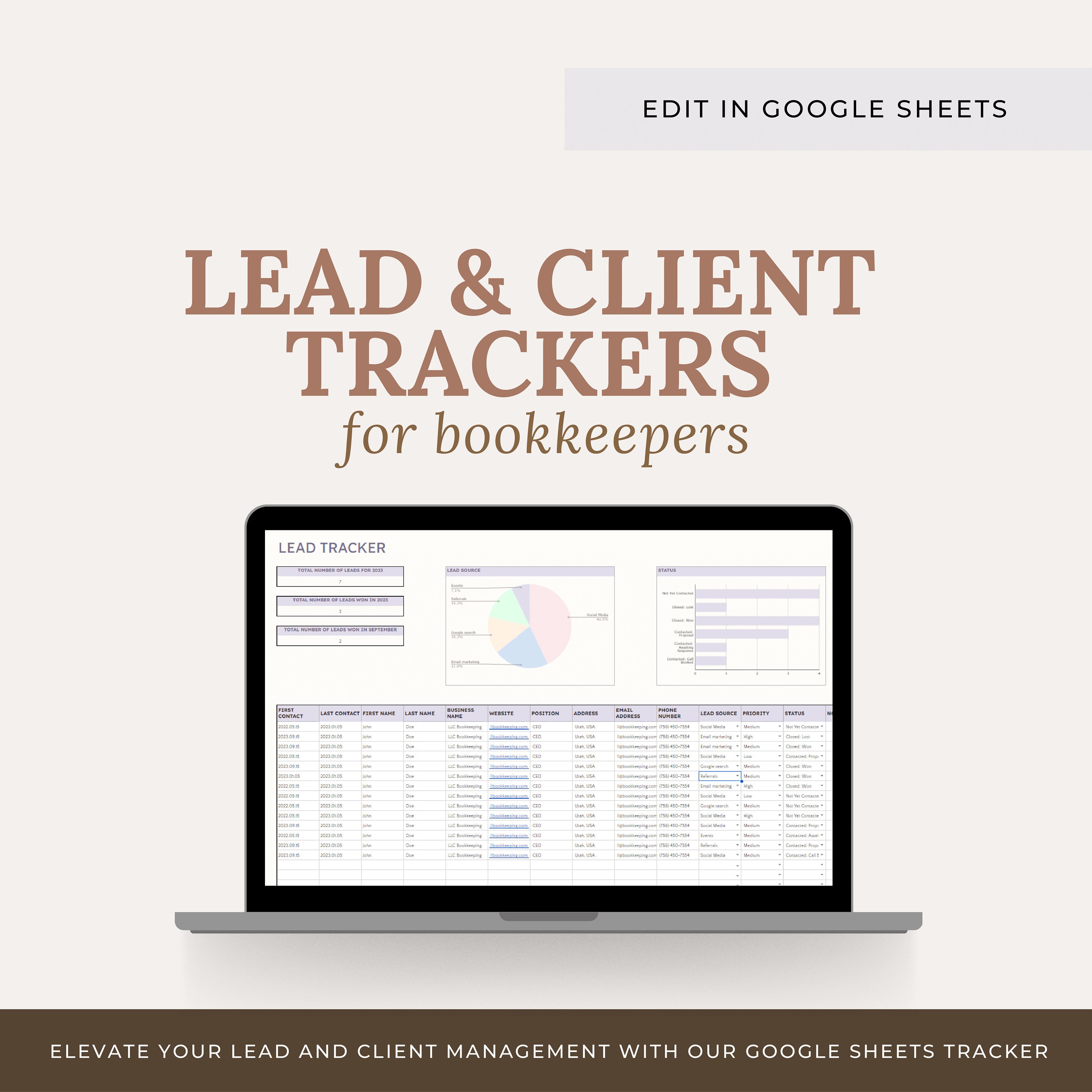 Client Tracker Spreadsheet | Lead Tracker Spreadsheet | Google Sheets ...