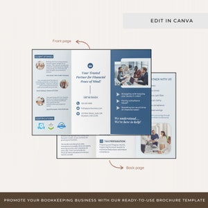 Bookkeeping Service Flyer Template Editable Trifold Brochure for ...