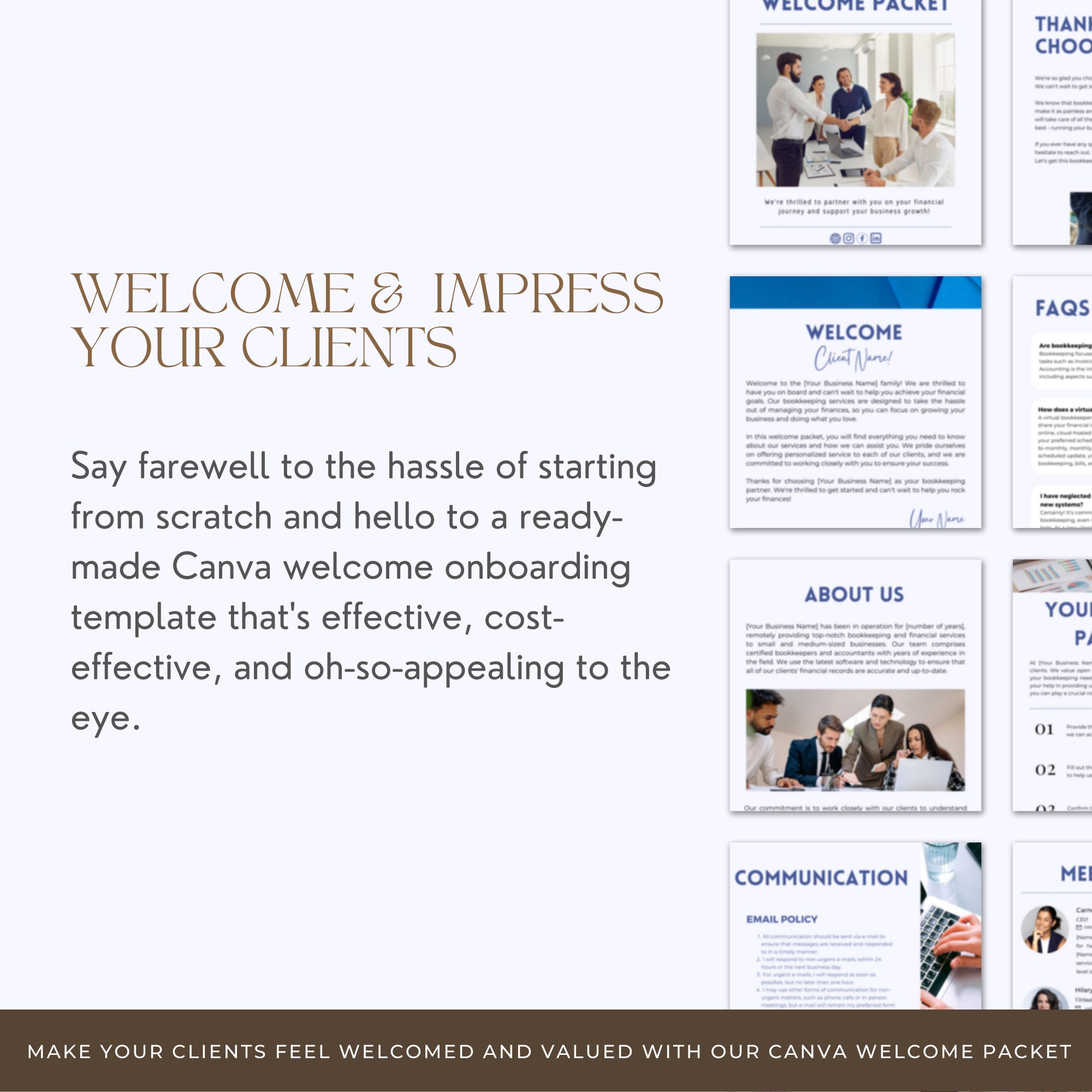 Blue Bookkeeping Client Welcome Packet Template | Canva Template | New ...
