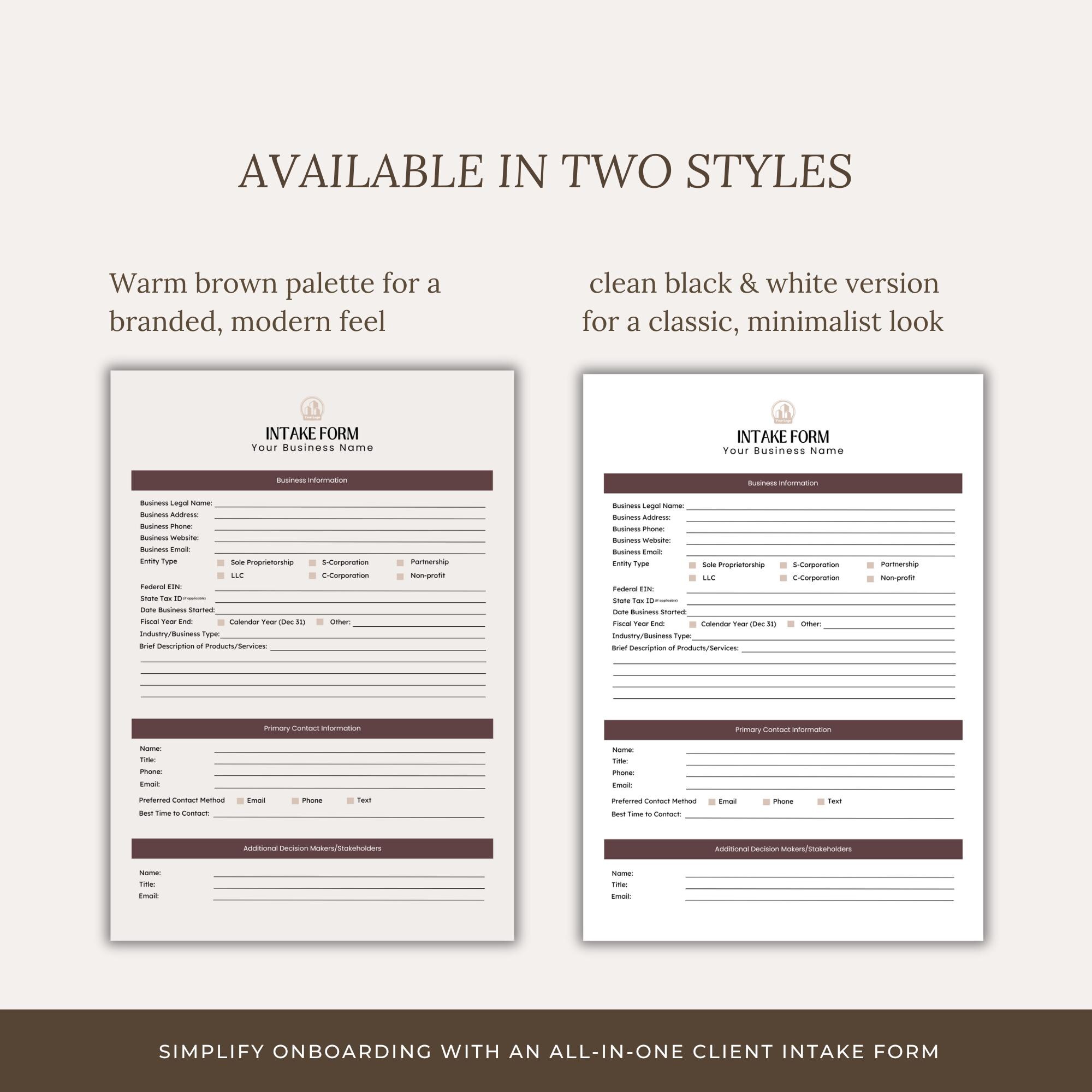 Accounting Client Intake Form Template: Bookkeeper Onboarding (canva ...