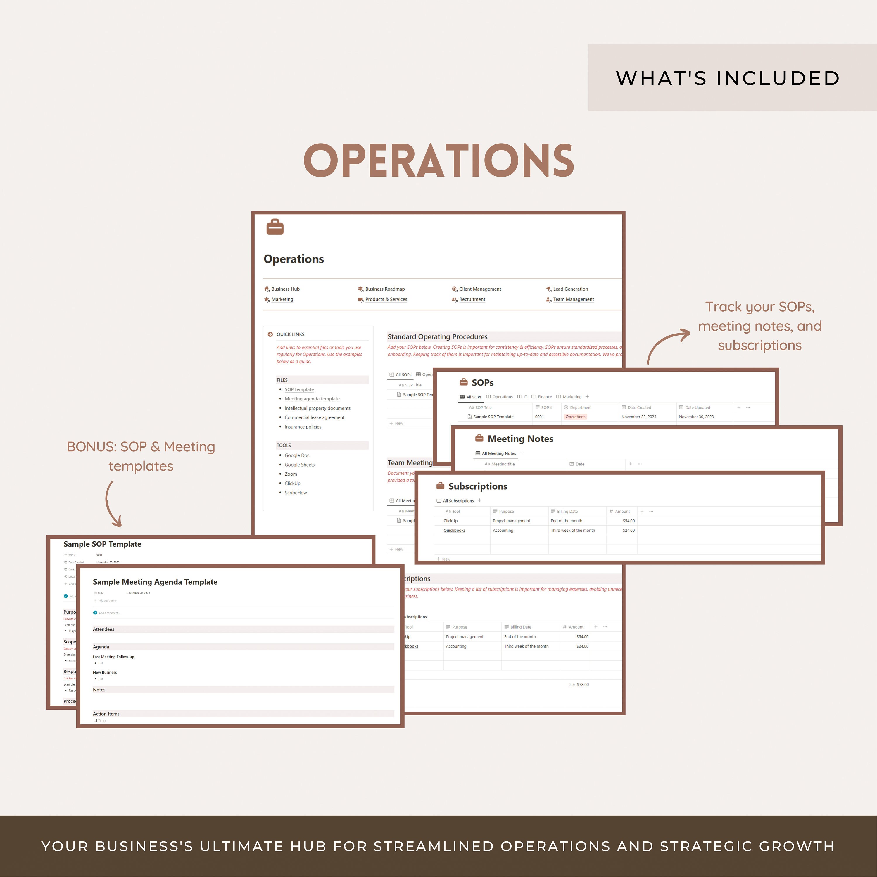 Bookkeeping Notion Hub Template Small Business Wiki Minimalist ...
