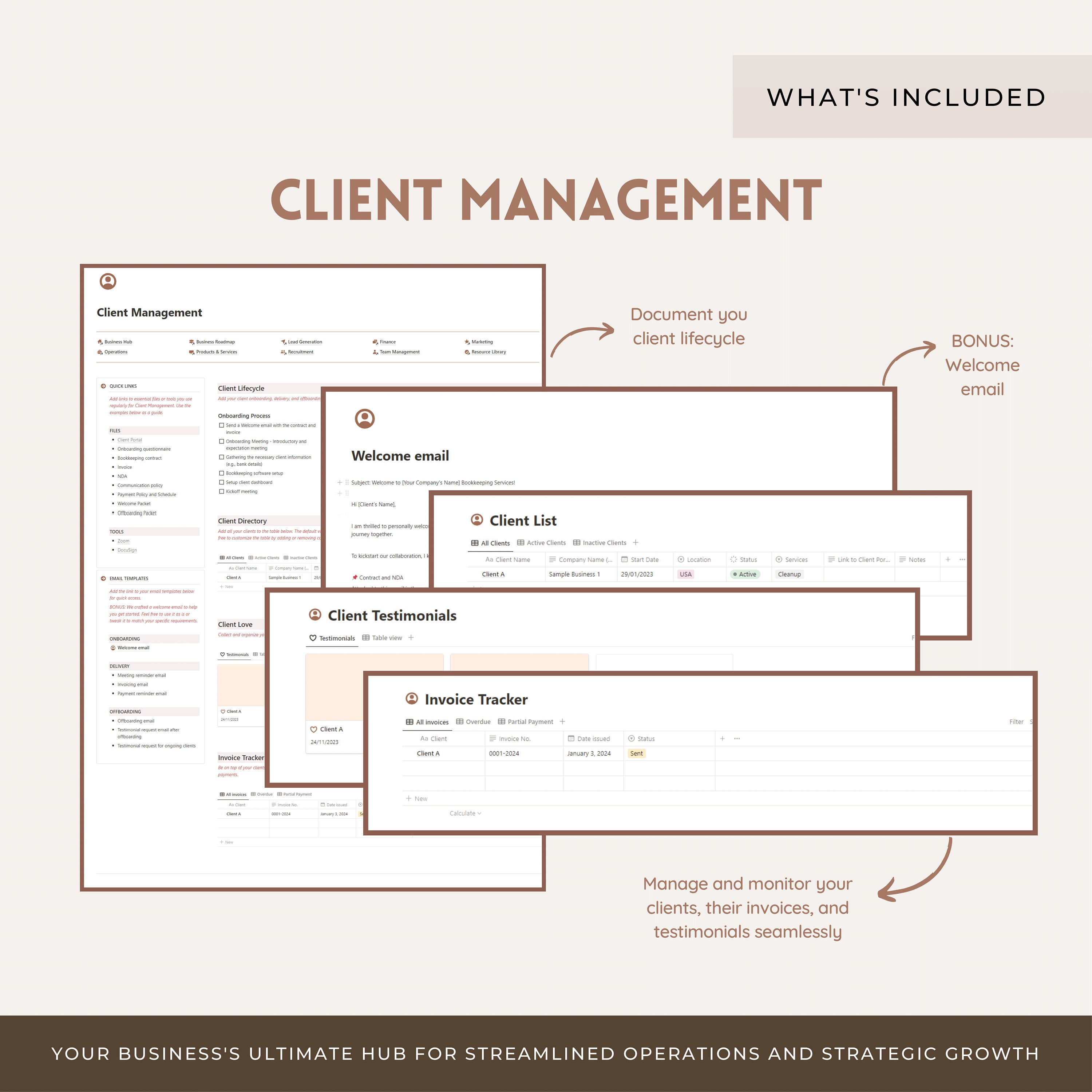 Bookkeeping Notion Hub Template Small Business Wiki Minimalist ...