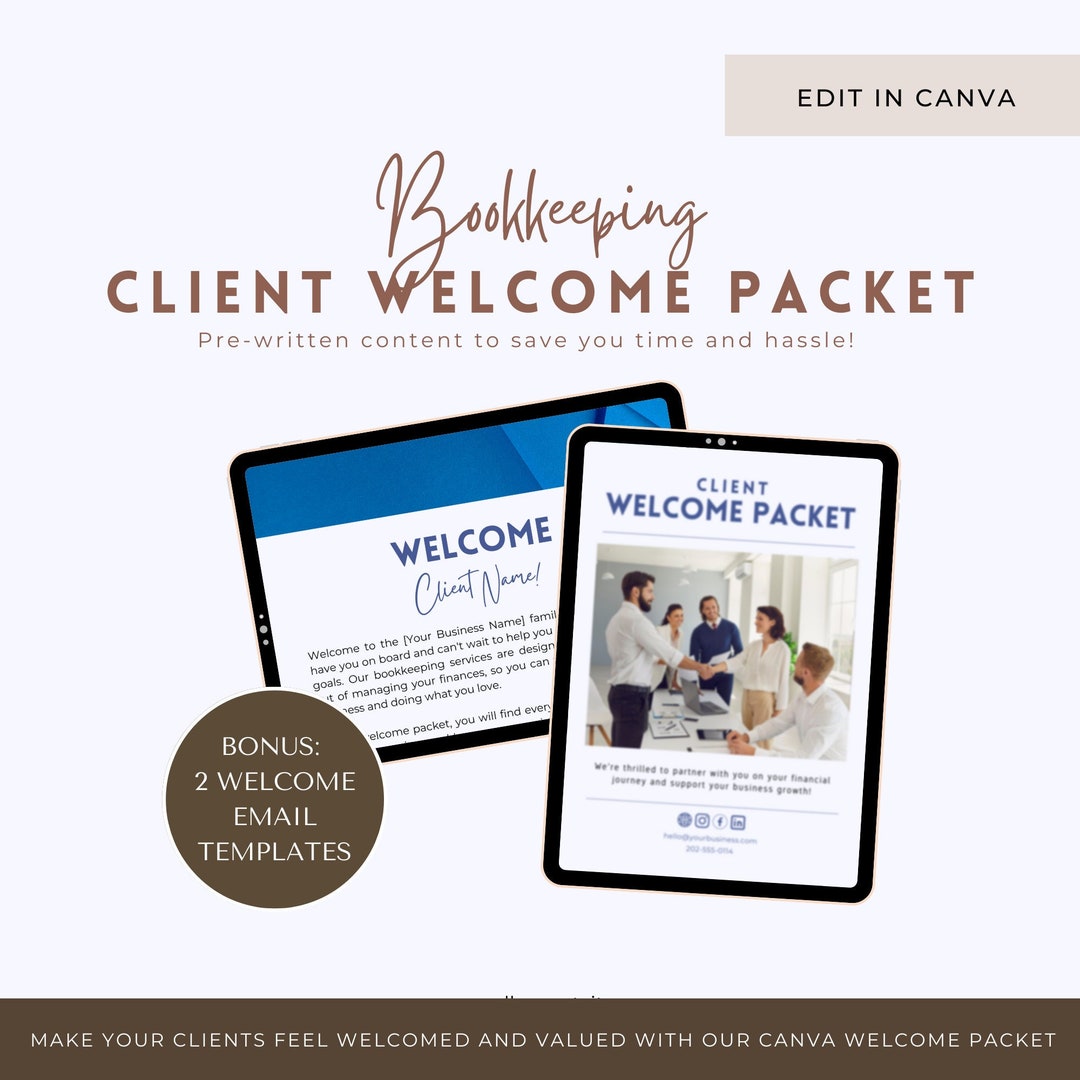 Blue Bookkeeping Client Welcome Packet Template Canva Template New ...
