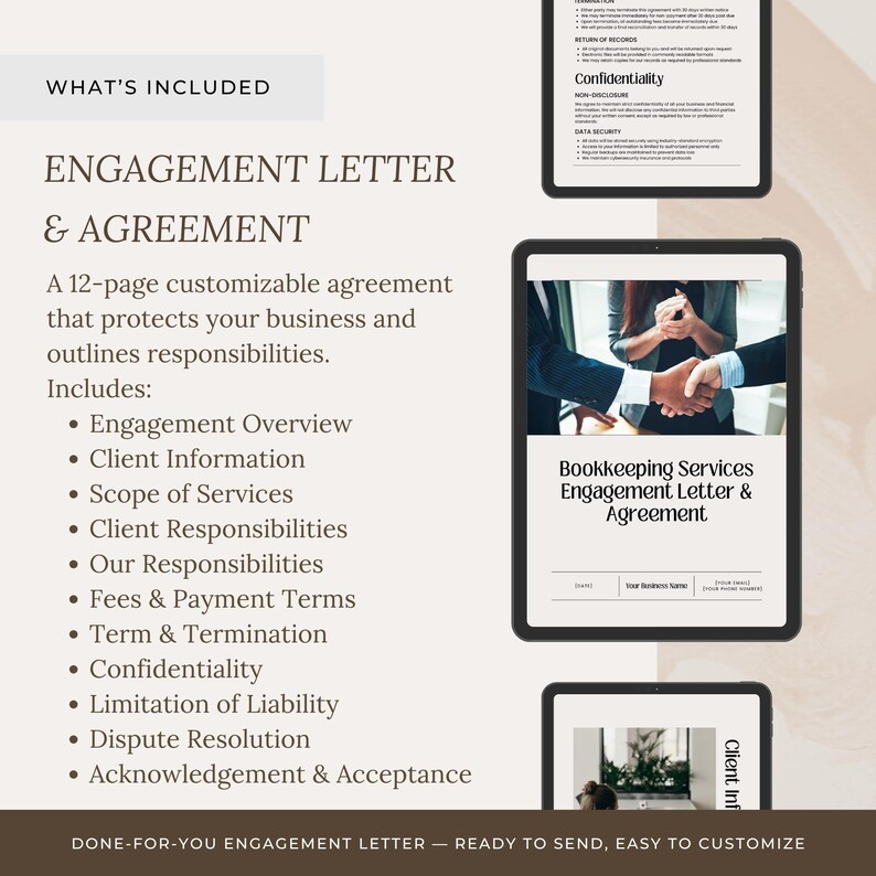 Bookkeeping Services Agreement Template: Client Onboarding Guide (canva Editable) - Etsy