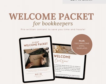 Blue Bookkeeping Client Welcome Packet Template | Canva Template | New Client Service Guide ...