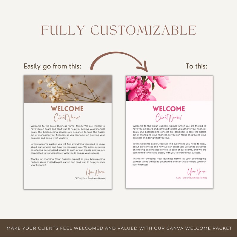 Bookkeeping Client Welcome Packet Template Canva Template New Client ...