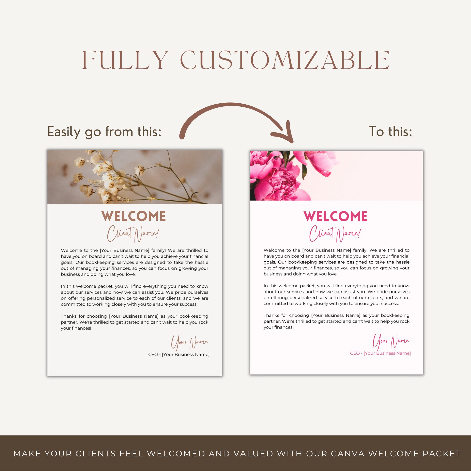 Bookkeeping Client Welcome Packet Template Canva Template New Client ...
