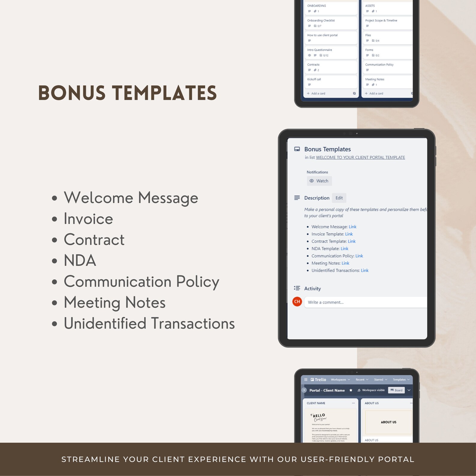 Trello Client Portal for Bookkeeping Clients | Onboarding Template ...