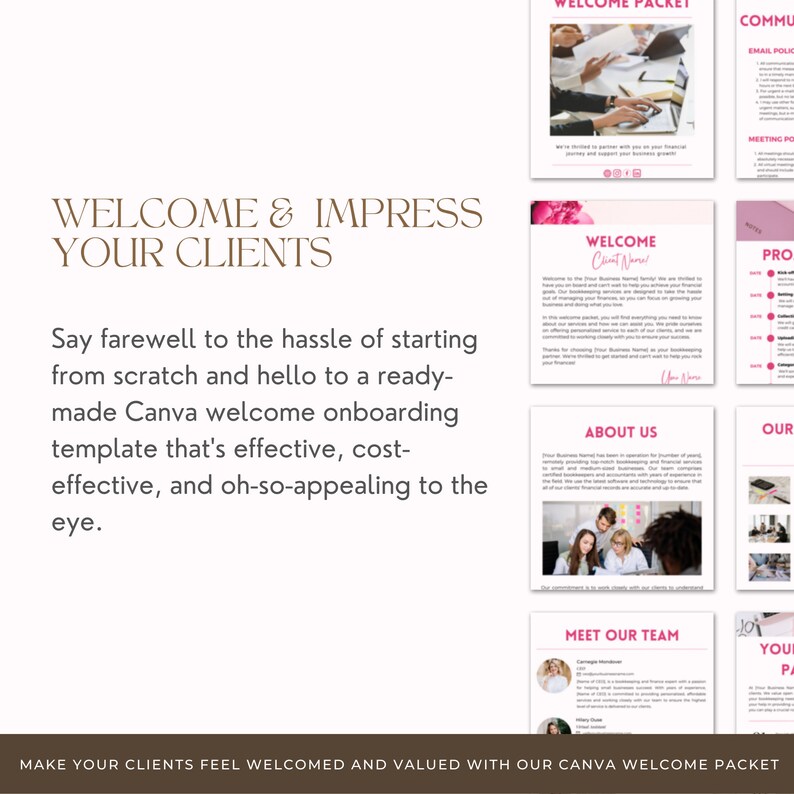 Bookkeeper Client Welcome Packet: Pink Canva Template (editable) - Etsy