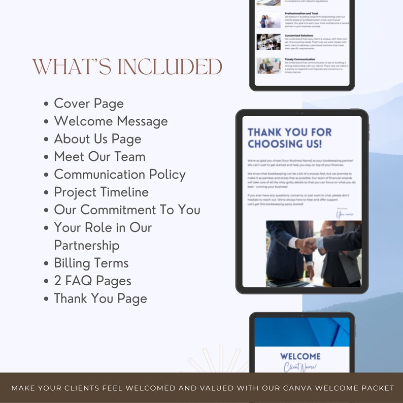 Blue Bookkeeping Client Welcome Packet Template | Canva Template | New ...