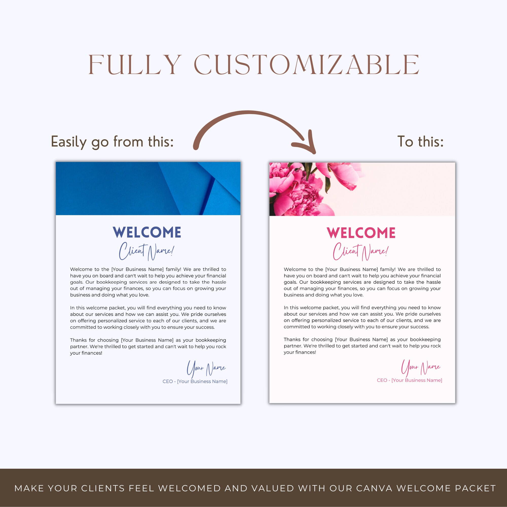 Blue Bookkeeping Client Welcome Packet Template | Canva Template | New ...