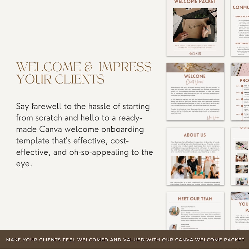 Bookkeeping Client Welcome Packet Template Canva Template New Client Service Guide Minimalist ...
