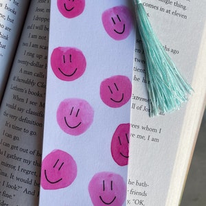 Smiley Face Watercolor Bookmark - Etsy