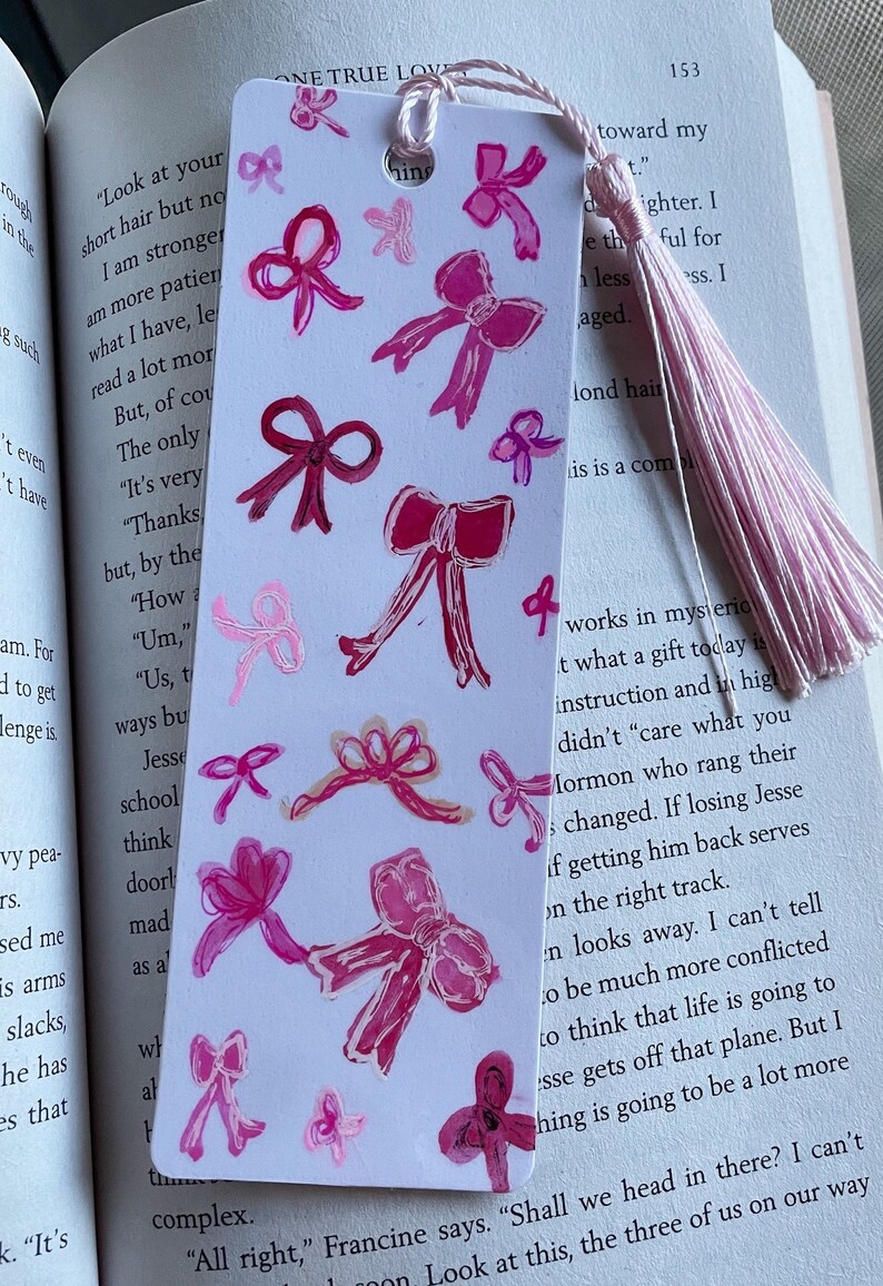 Bow Watercolor Bookmark - Etsy