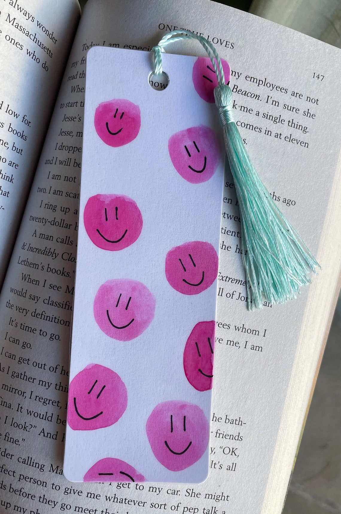 Smiley Face Watercolor Bookmark - Etsy