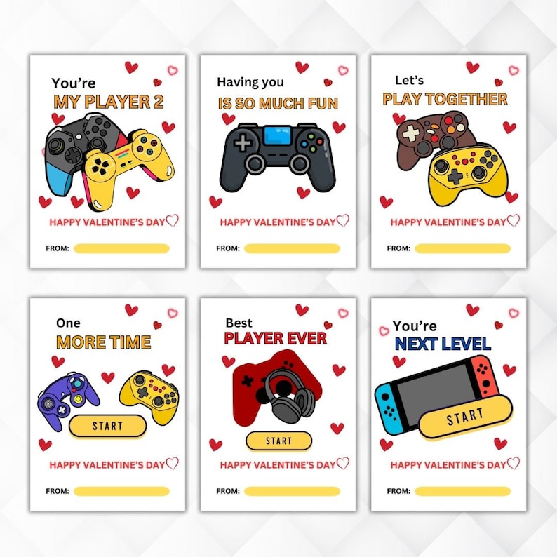 Printable Gamer Valentine's Day Card,classroom Valentine Card for Kids ...