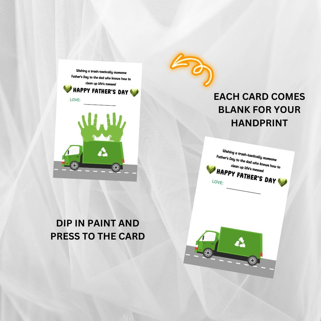 Garbage Truck Handprint Art Craft,fathers Day,baby Kid Toddler Keepsake ...